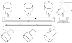 Trio - Bodové svítidlo WAILER 3xGU10/5W/230V černá