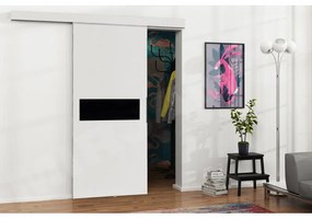 Posuvné dveře Mereno IV 90, Barva: bílá + grafit + černý lacobel