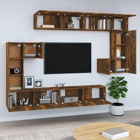 Nástěnná TV skříňka kouřový dub kompozitní dřevo 3114595