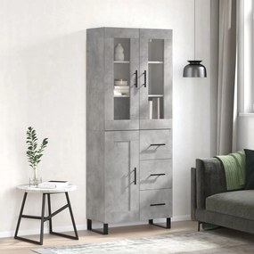 Skříň highboard betonově šedá 69,5x34x180 cm kompozitní dřevo 3198685