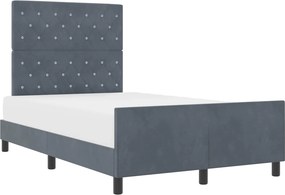 Postel s boxspringem s čelo Tmavě šedá 120 x 200 cm samet 3344862