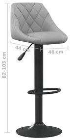 Barové židle 2 ks světle šedé samet - Default Title