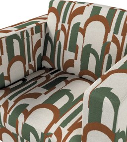 Potah na křesko IKEA Karlanda, krátký barva zelená látka pletený vzor, vzorované
