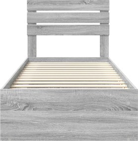 Rám postele s čelo Šedá Sonoma 75 x 190 cm Masivní borové dřevo 3411476