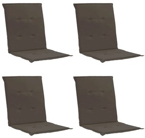 Podušky na zahradní židle - 4 ks - antracitové | 100x50x3 cm