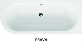 Besco Avita asymetrická vana 160 x 75 cm pravá bílá VANAVIT160P