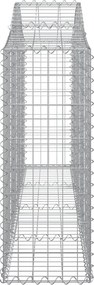 Klenuté gabionové koše 6 ks 200x30x80/100 cm pozinkované železo 3145413