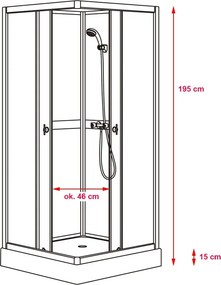 BPS-koupelny Sprchový box WSH309A GREY 80x80