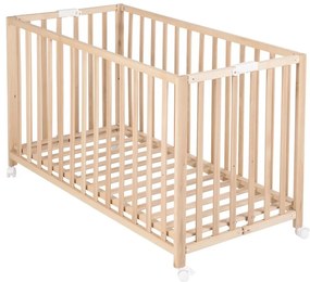 Skládací postýlka na kolečkách v přírodní barvě 60x120 cm Fold up – Roba