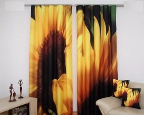 Závěsy na okno s motivem květů slunečnice