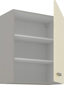 KARMEN | horní skříňka 60 G-72 1F policová | 60 cm | světle šedá/krémová lesk