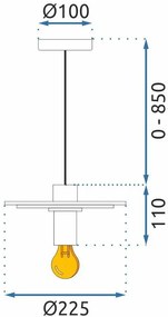 Toolight, závěsné svítidlo 1xE27 APP1214-1CP, černá matná, OSW-40027