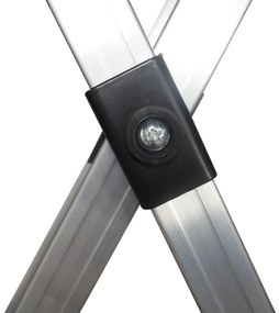 Nůžkový stan 3x3m hliníkový, Bílá, 1 boční plachta