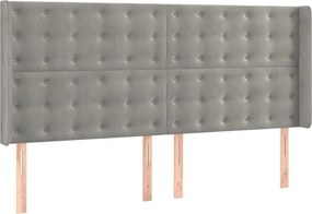 Box spring postel s matrací a LED světle šedá 180x200 cm samet 3139817