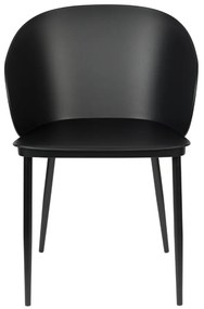 White Label Černá plastová jídelní židle WLL Gigi