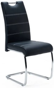 Jídelní židle Flora, černá ekokůže