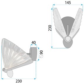 Toolight Moderní nástěnné LED osvětlení Motýl D28 LHJ104-1W LIGHT růžová zlatá