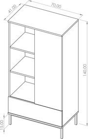 GAB Komoda QUER R70, Bílá 70 cm
