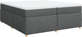 Box spring postel s matrací tmavě šedá 200x200 cm textil 3285402