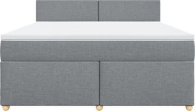 Box spring postel s matrací světle šedá 180 x 200 cm textil 3286752