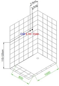 BPS-koupelny Hydromasážní box HYD-AL100 levý, 100x80 cm, černá/transparent