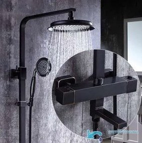 Termostatický nástěnný sprchový systém EYN NTA1601, černý, matně černý nebo s měděnými akcenty