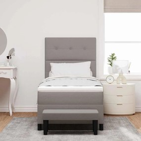 Postel s boxspringem s čelo Taupe 90 x 190 cm textil 3344034