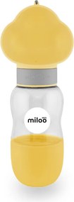 MilooPets Cestovní láhev a miska 2v1 pro psy PawDuo žlutá (350ml + 180ml)
