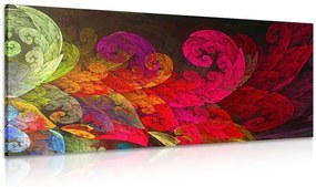 Obraz abstraktní pastelové listy - 100x50 cm