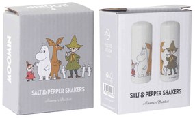 Pluto Design Solnička s pepřenkou Moomin Friends, bílá barva, keramika