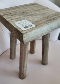 Dekorační stolička ze světlého dřeva více antik - 18*18*26 cm