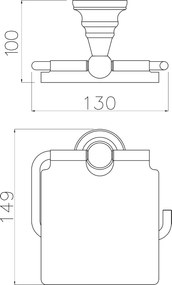 Sapho Sapho, DIAMOND držák toaletního papíru s krytem, bronz, 1318-17