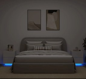 vidaXL Noční stolky s LED osvětlením 2 ks kompozitní dřevo [836740] Barva: Bílá