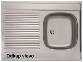 Eoshop Celoplošný nerezový dřez 800x600 mm vlevo ano