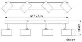Globo 57911-4BW - Bodové svítidlo ROBBY 4xGU10/35W/230V černá/hnědá