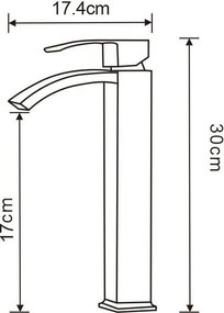 Mexen Libra, vysoká umyvadlová baterie, chromová, 745110-00