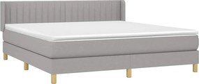 Box spring postel s matrací světle šedá 180 x 200 cm textil 3130449