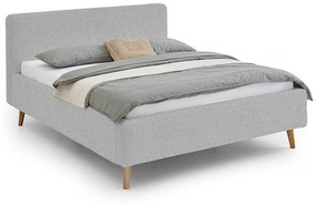 Dvoulůžková postel taupe 140 x 200 cm fleece šedá MUZZA