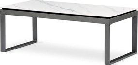 Autronic Stůl konferenční, deska slinutá keramika 120x60, bílý mramor, nohy šedý kov AHG-284 WT