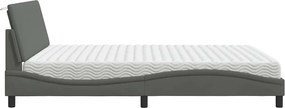 Postel s matrací Hanko tmavě šedá 180 x 200 cm textil 3310546