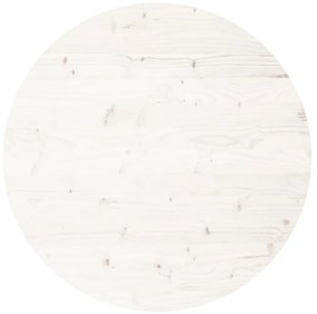 Stolní deska kulatá bílá Ø 80 x 3 cm masivní borové dřevo - Default Title