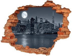 Wallmuralia Fototapeta díra na zeď 3D New York noc 90x70 cm