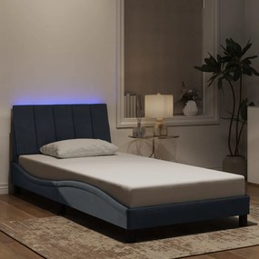 Rám postele s LED osvětlením bez matrace Hanko tmavě šedý 100 x 200 cm samet 3213764