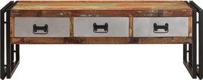 Konferenční stolek se 3 zásuvkami recyklované dřevo 100x50x35cm 244941