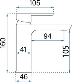 Rea Argus, umyvadlová baterie h-160, grafitová, REA-B8744