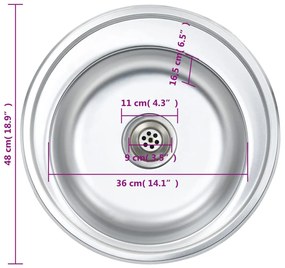 vidaXL Marketos Kuchyňský dřez se sítkem a sifonem nerezová ocel