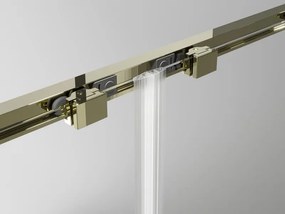 Mexen Exo, posuvný sprchový kout 150 x 90 cm, čiré sklo, zlatá, 8151-150-090-50-00