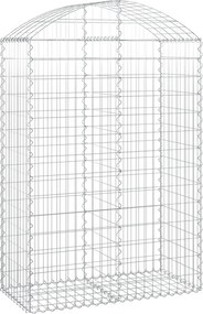vidaXL Klenutý gabionový koš 100 x 50 x 140/160 cm pozinkované železo [153437]