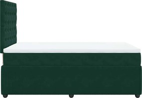 Box spring postel s matrací tmavě zelená 120x190 cm samet 3292301