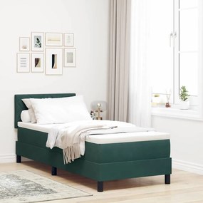 Postel s boxspringem s čelo Tmavě zelená 80 x 200 cm samet 3339203
